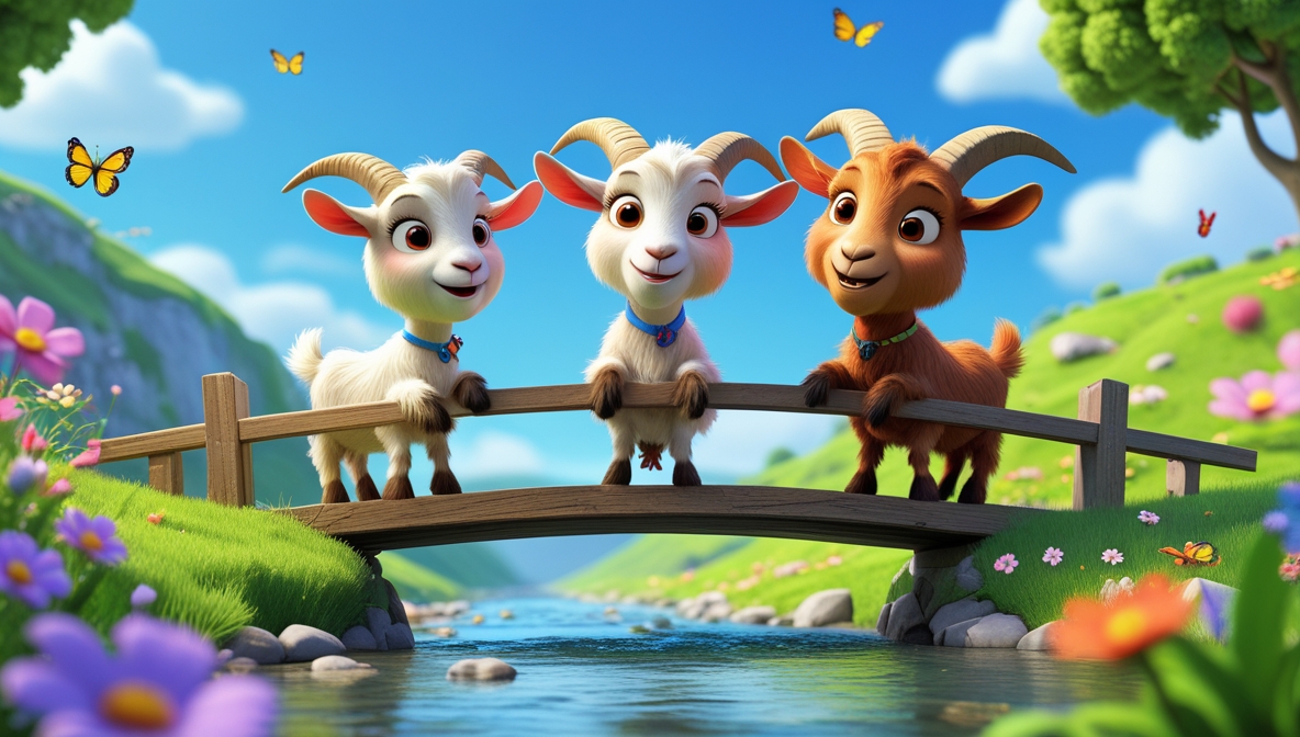 The Three Billy Goats Gruff Short Moral Story for Kids