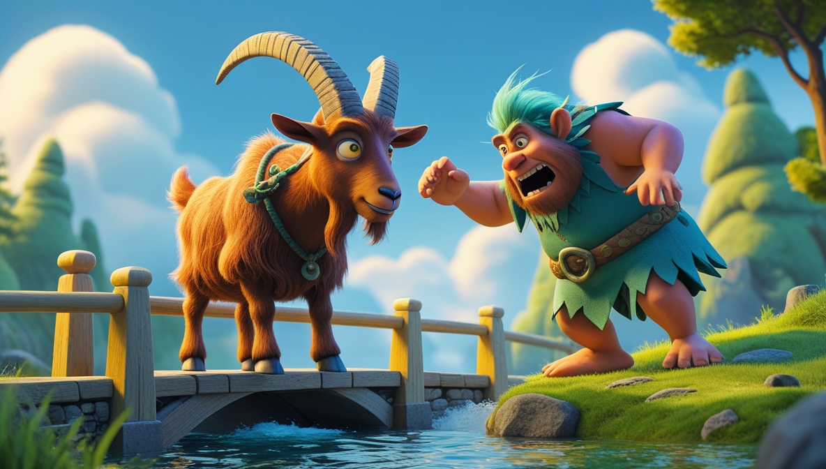 The Three Billy Goats Gruff Short Moral Story for Kids